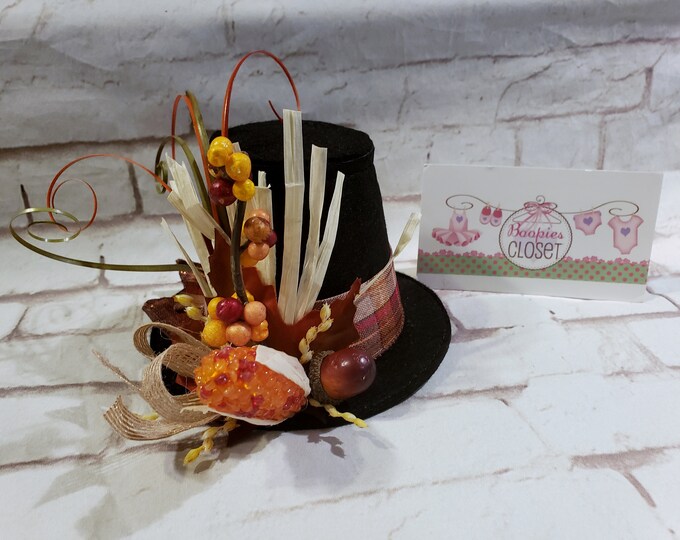 Pilgrim Mini Flat Top Hat for Adults & Children, Thanksgiving Mini Hats ...