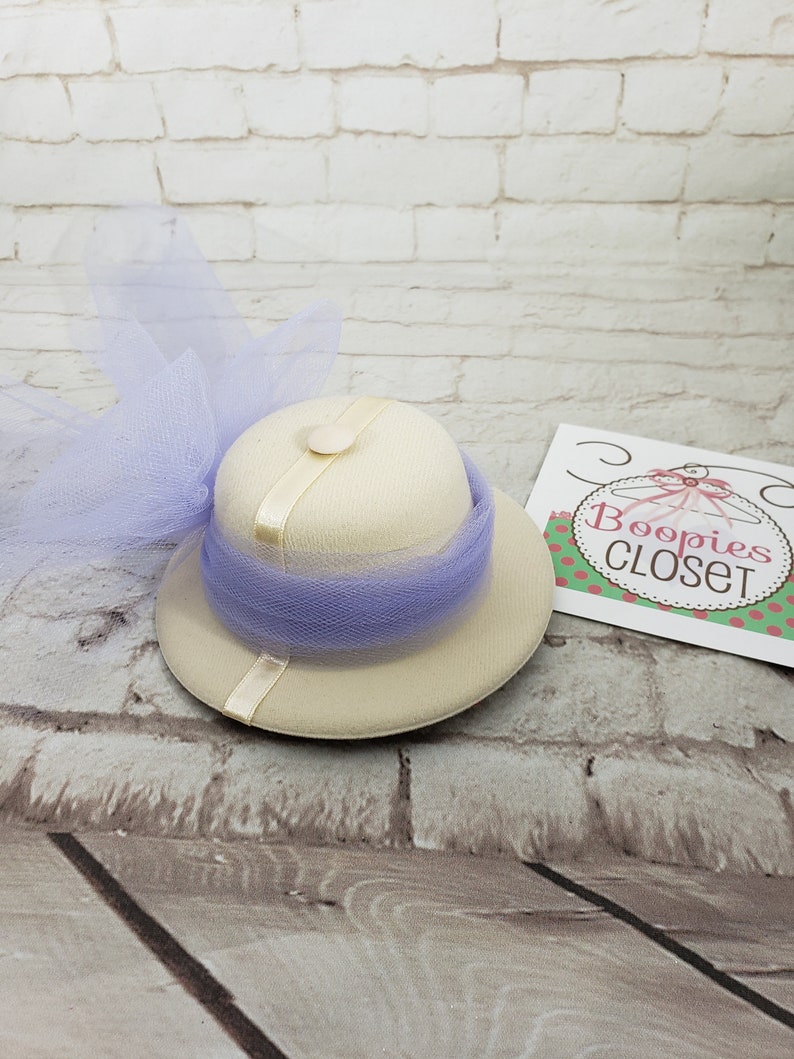 Mini Pith Hat Barrette: Jungle Safari Beige Hat With Lavender Tulle - Etsy