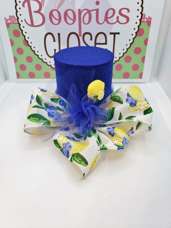 Lemon Blueberry Top Hat Lemon Fascinator Blue Top Hats Food - Etsy