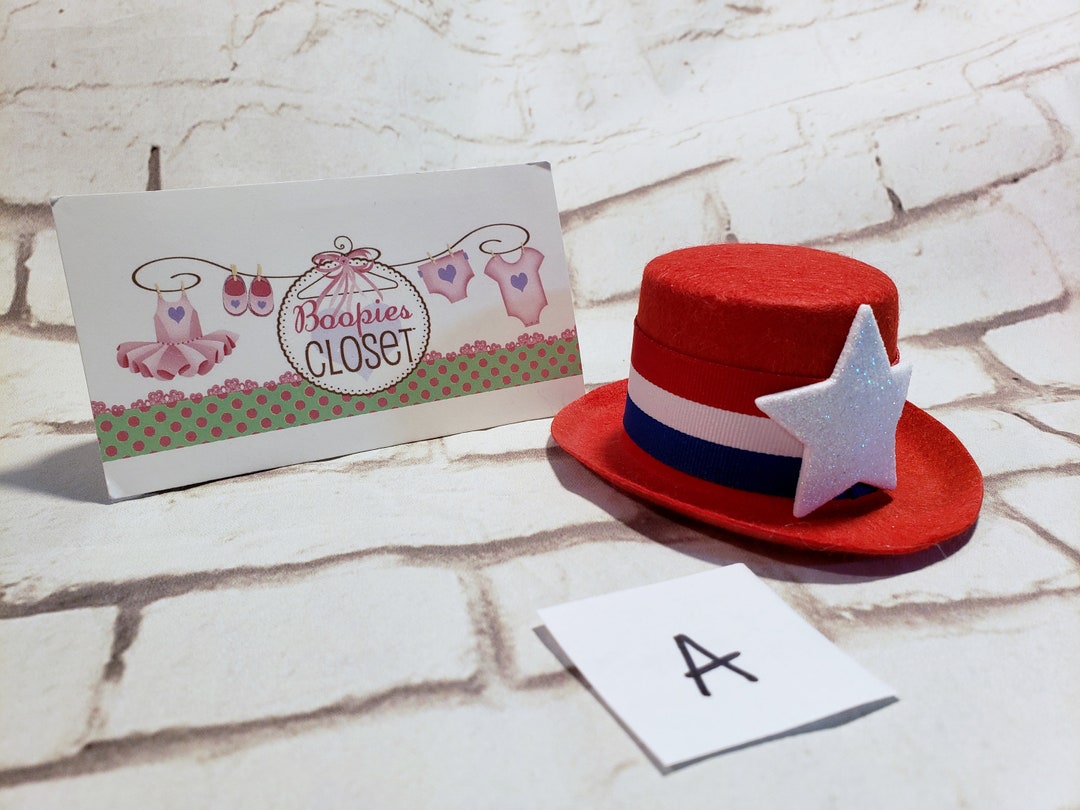 Patriotic 3" Uncle Sam Mini Top Hat for Adults & Children, Fourth of ...