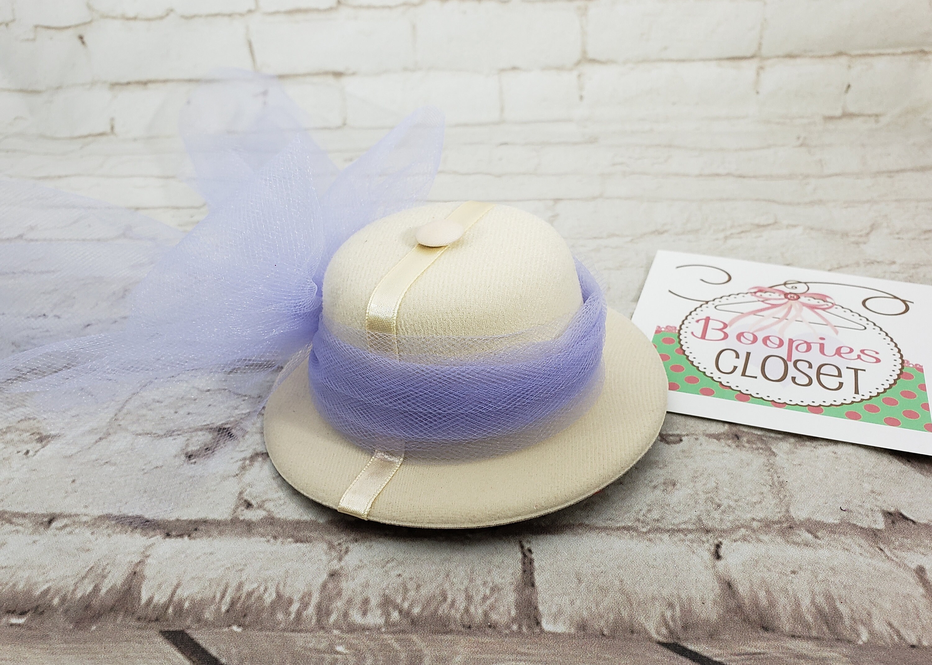Mini Pith Hat Barrette: Jungle Safari Beige Hat With Lavender Tulle - Etsy
