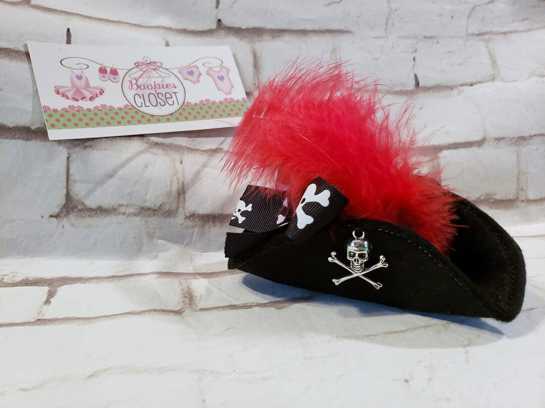 Pirate Tricorne 4-inch Mini Hat for Adults & Children, Sailors Hat ...