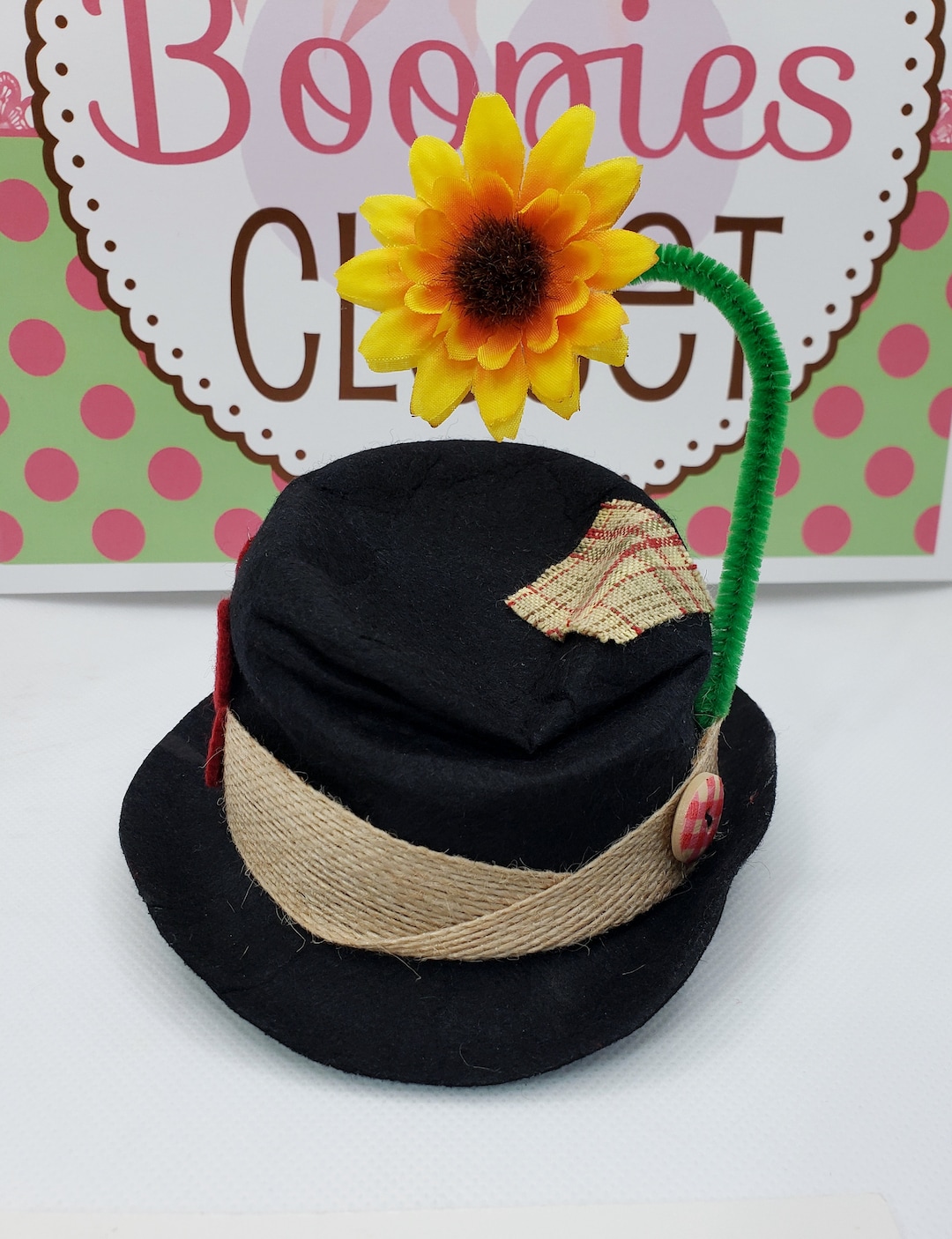 Hobo Mini Top Hat: Clown Party Hat With Flower - Etsy