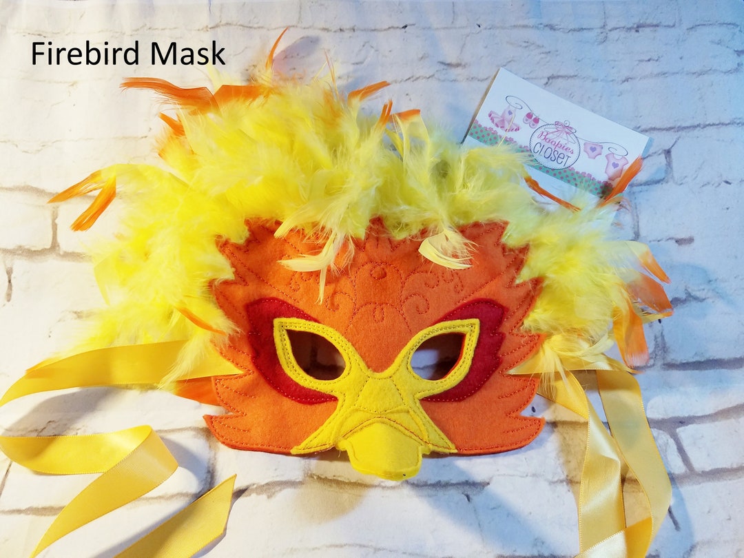 Feathered Firebird Mask, Swan Bird Mask, Feathered Bird, Swan Mask for ...