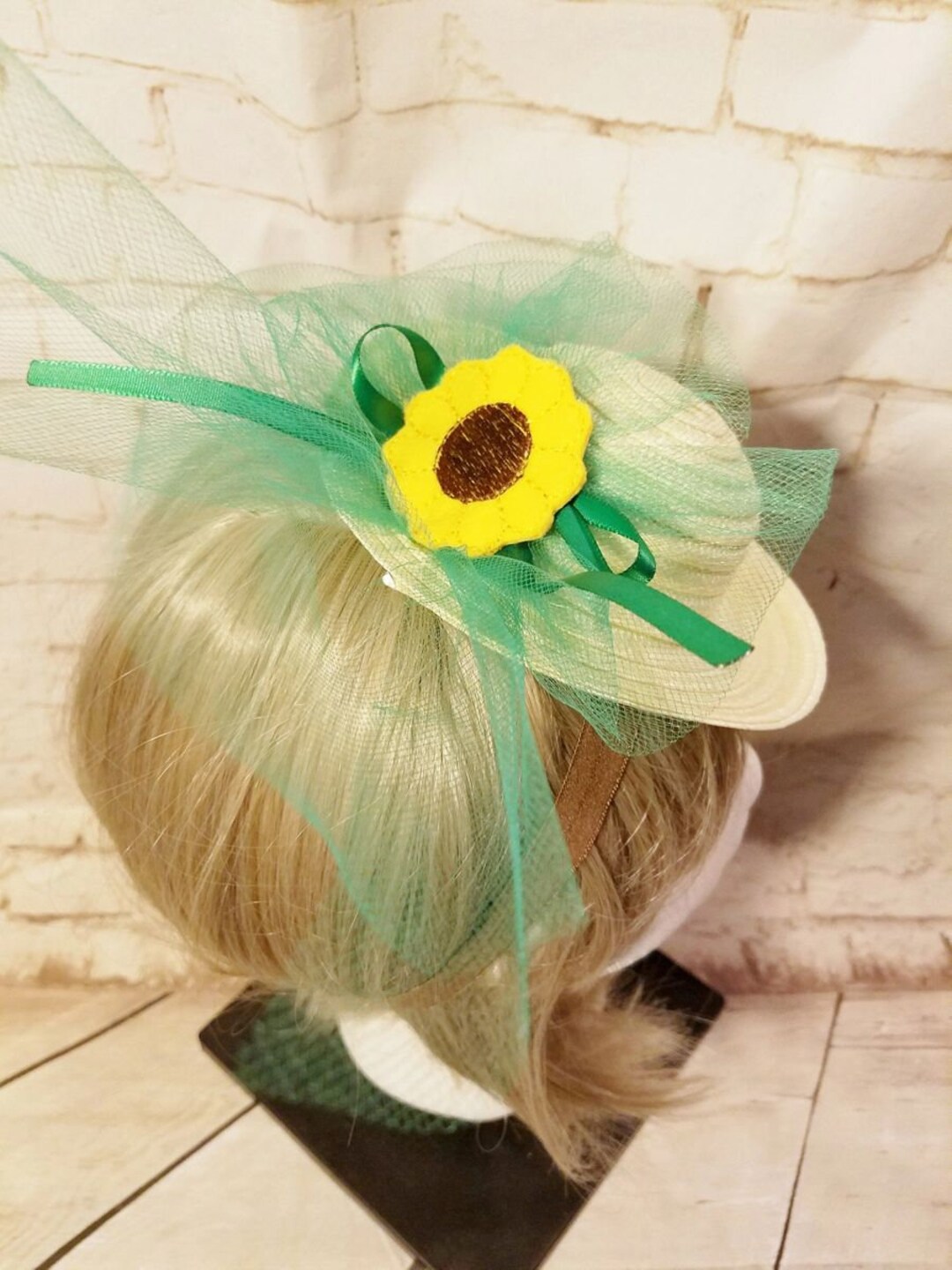 Sunflower Mini Sun Bonnet for Kids & Adults, Mini Sun Bonnet, Headband ...