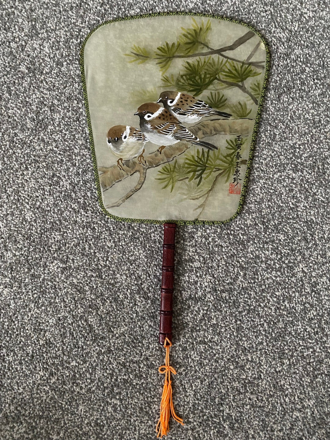 Hand Painted Asian Art Chinese Watercolour Tuanshan Paddle Fan - Etsy