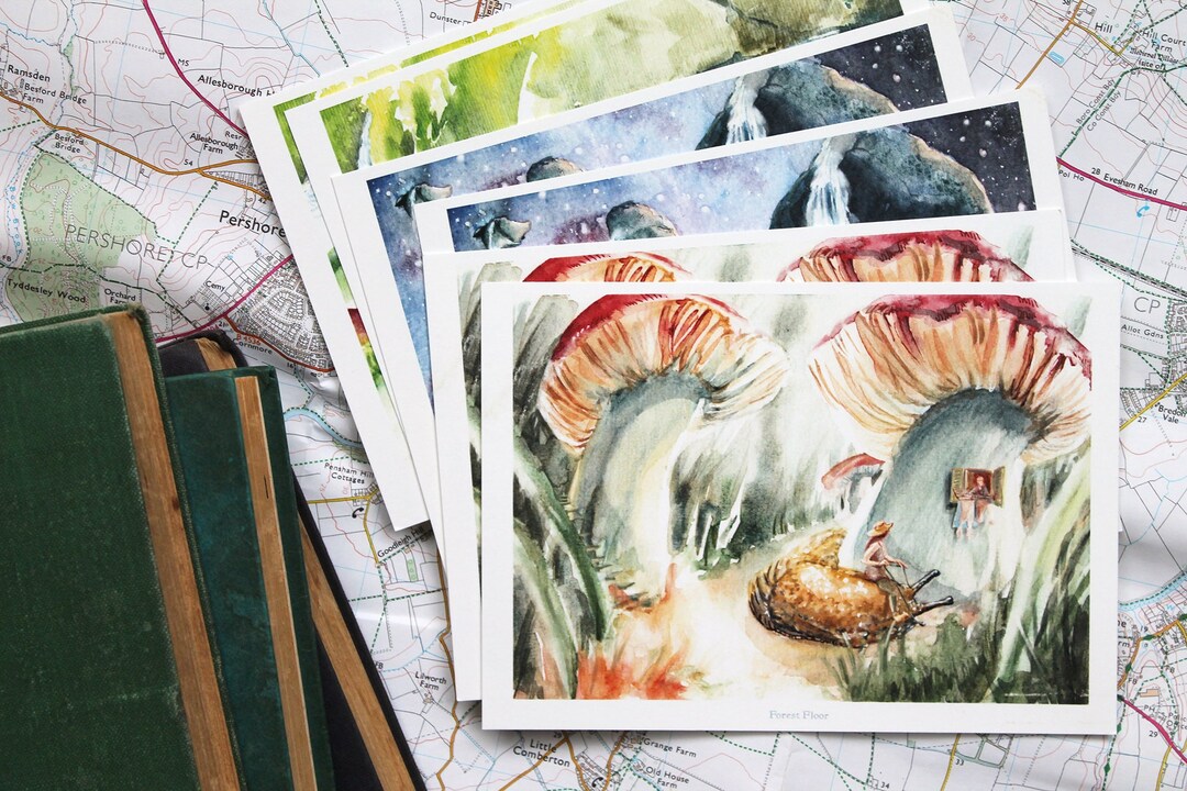 Travel Postcards, Fantasy Landscape Style Postcards, Postcard Set ...