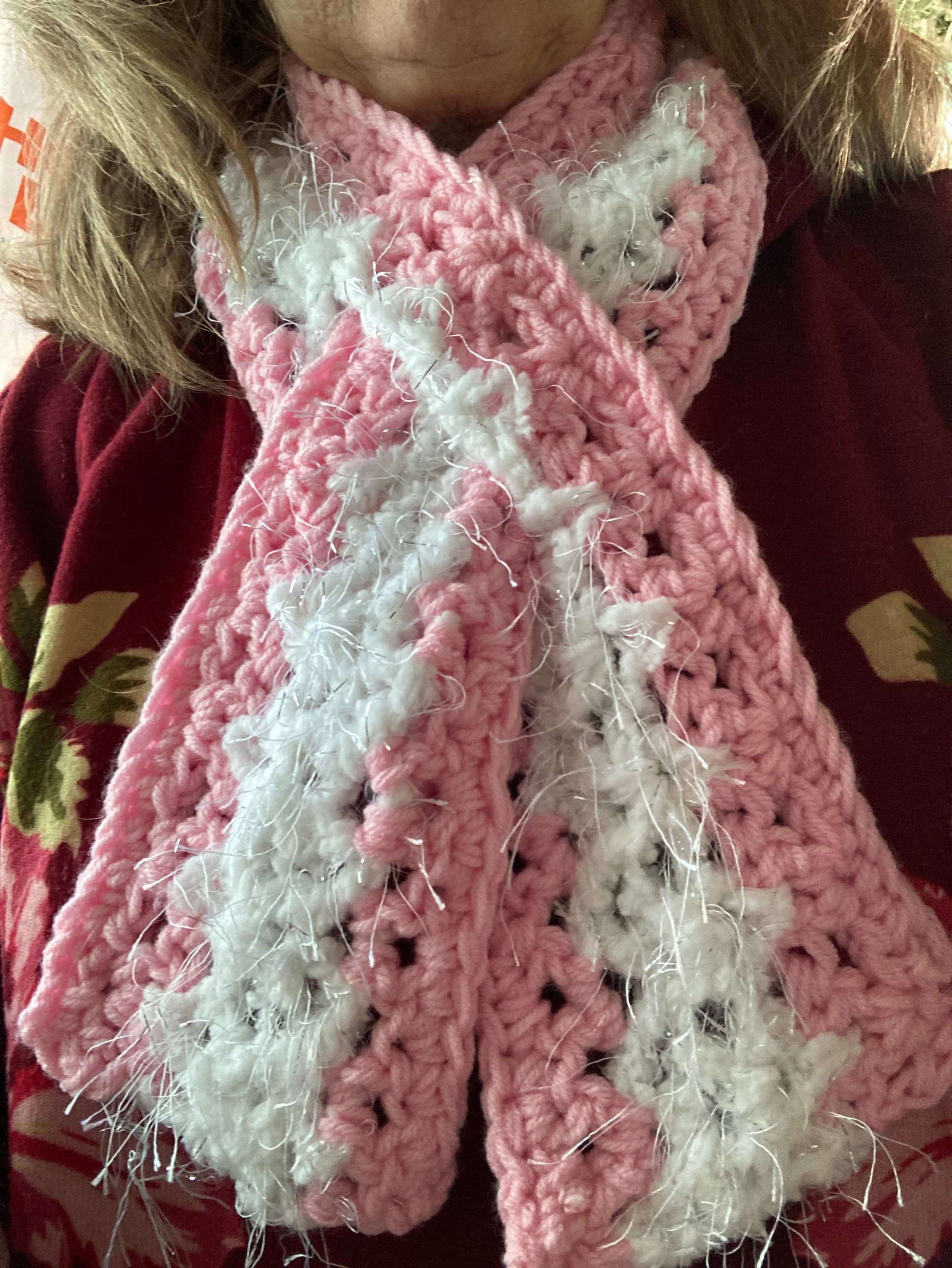 Crochet Pattern: Breast Cancer Awareness Ribbon-inspired Scarf #2 ...