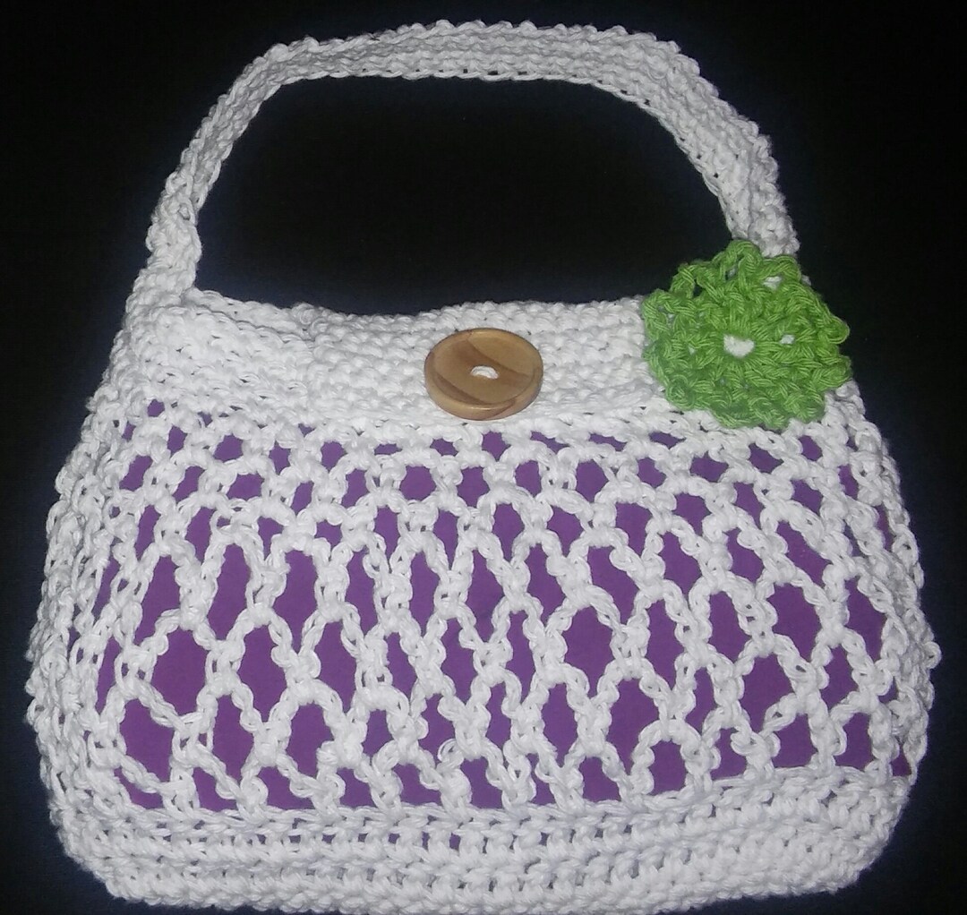PATTERN: the Lacy Tinytote Ladies' Crocheted Handbag Small Tote Bag ...