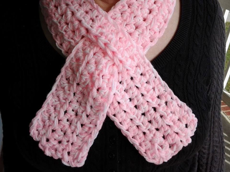 CROCHET PATTERN: Breast Cancer Awareness Ribbon-inspired Scarf W/bonus ...
