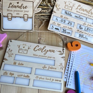 Pancarte rentrée ardoise bois, mon premier jour, dernier école ...