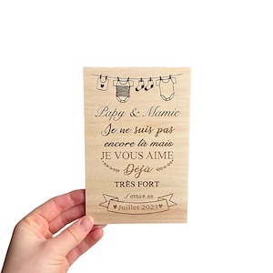Annonce grossesse originale personnalisée bois | Carte annonce bébé ...