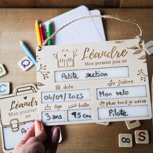 Pancarte rentrée ardoise bois, mon premier jour, dernier école ...