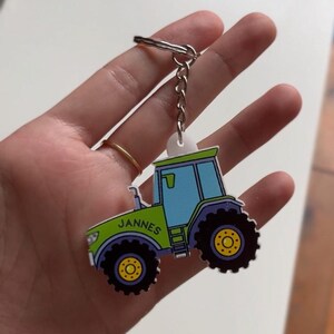Personalized Tractor Key Ring, Birthday Guest Gift, Children's Birthday ...