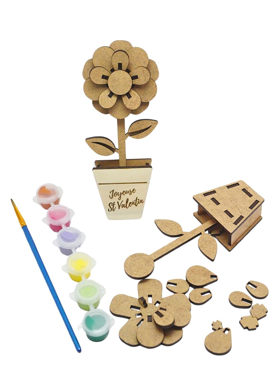 Creative Flower Kit to Make and Paint, Manual Activity for a Couple ...
