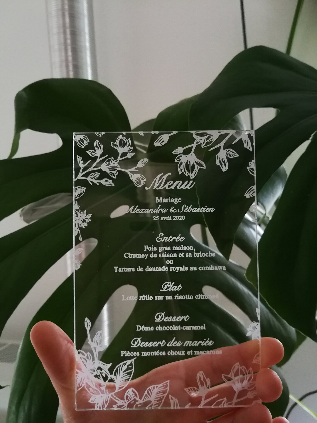 Customizable Plexiglass Invitation/menu, Acrylic Invitation, Original ...