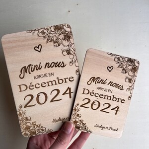 Wooden Pregnancy Announcement Card, Mini Us Baby Announcement ...