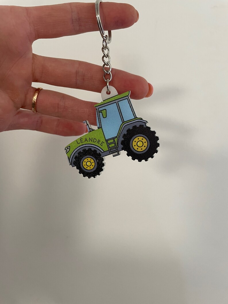 Personalized Tractor Key Ring, Birthday Guest Gift, Children's Birthday ...