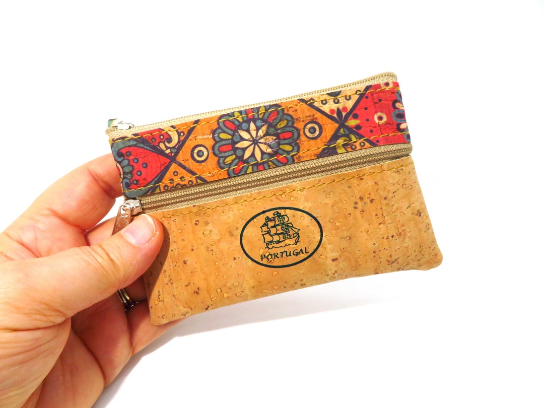 Coin and Cards Cork Wallet Cork Pouch for Cards and Money Card Zip ...
