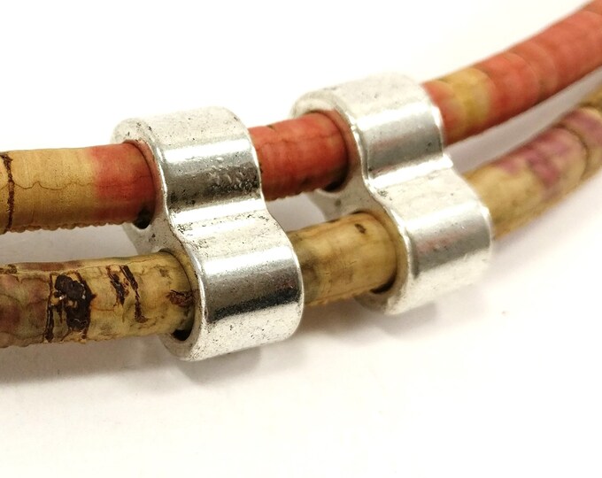 4pcs - 5mm Double Beads - 4 Pieces for 5mm Round Leather or Cork - 5mm ...