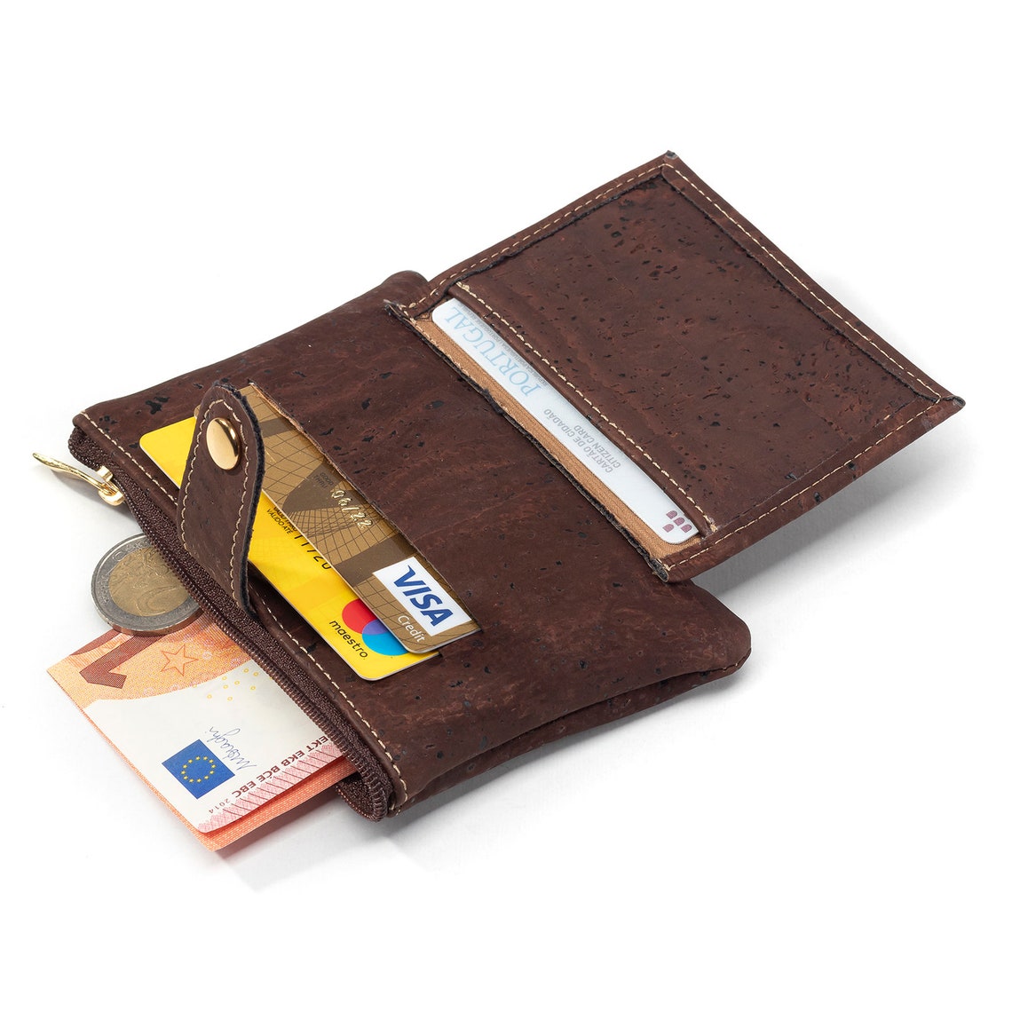 Cork Wallet Made in Portugal High Quality Cork Wallet Brown | Etsy