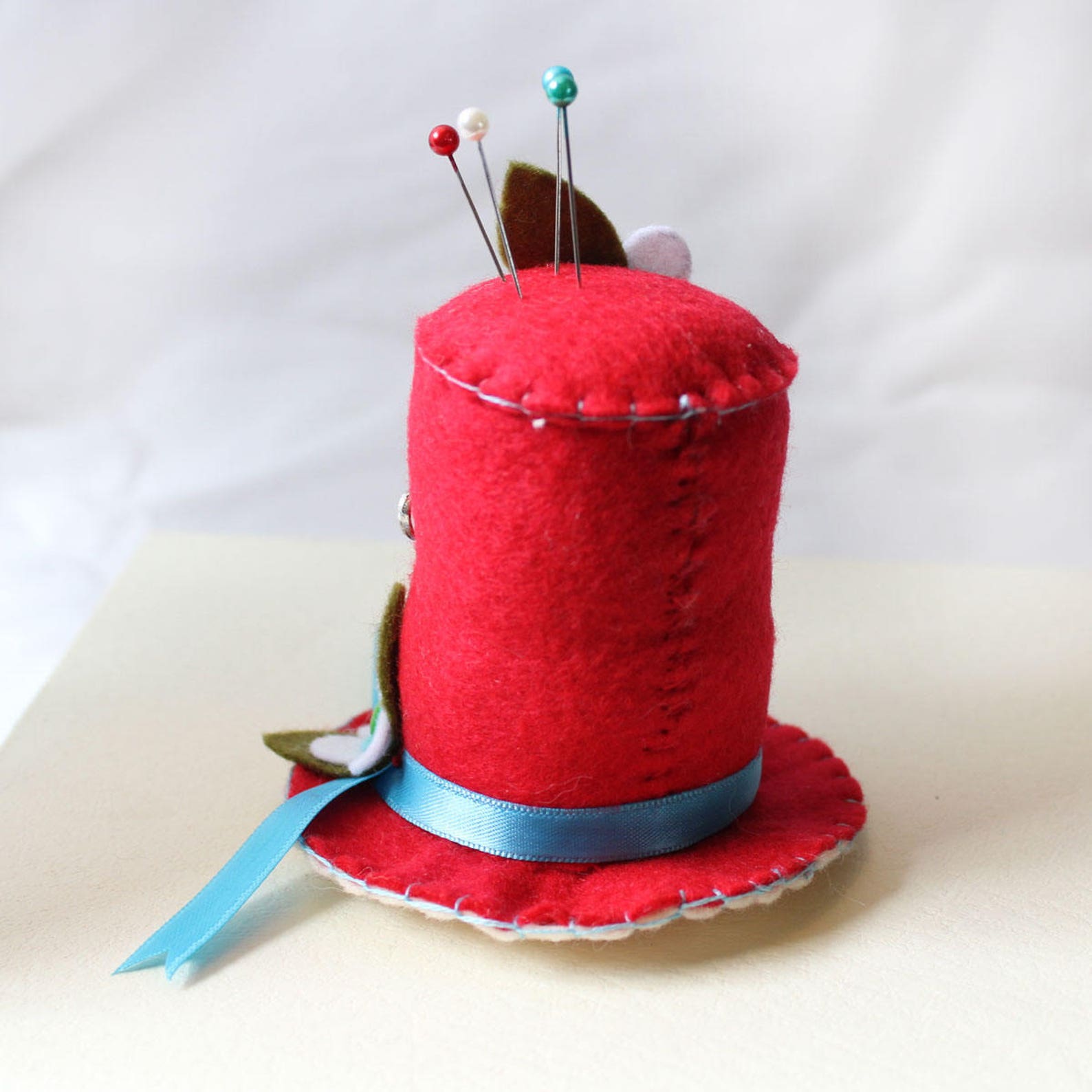 Novelty Pincushion Craft Gift Red Hat Pin Cushion Sewing - Etsy