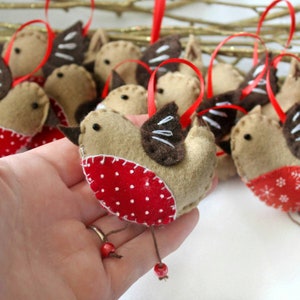 Robin Christmas Tree Decoration, Hygge Inspired Holiday Decor, Felt ...