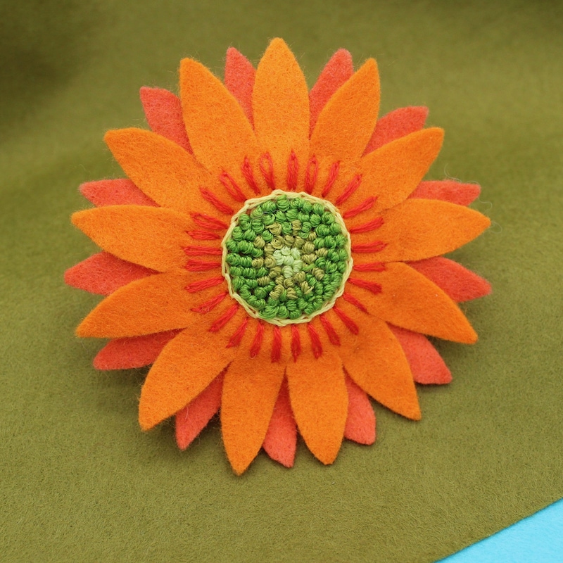 Orange Brooches - Etsy UK
