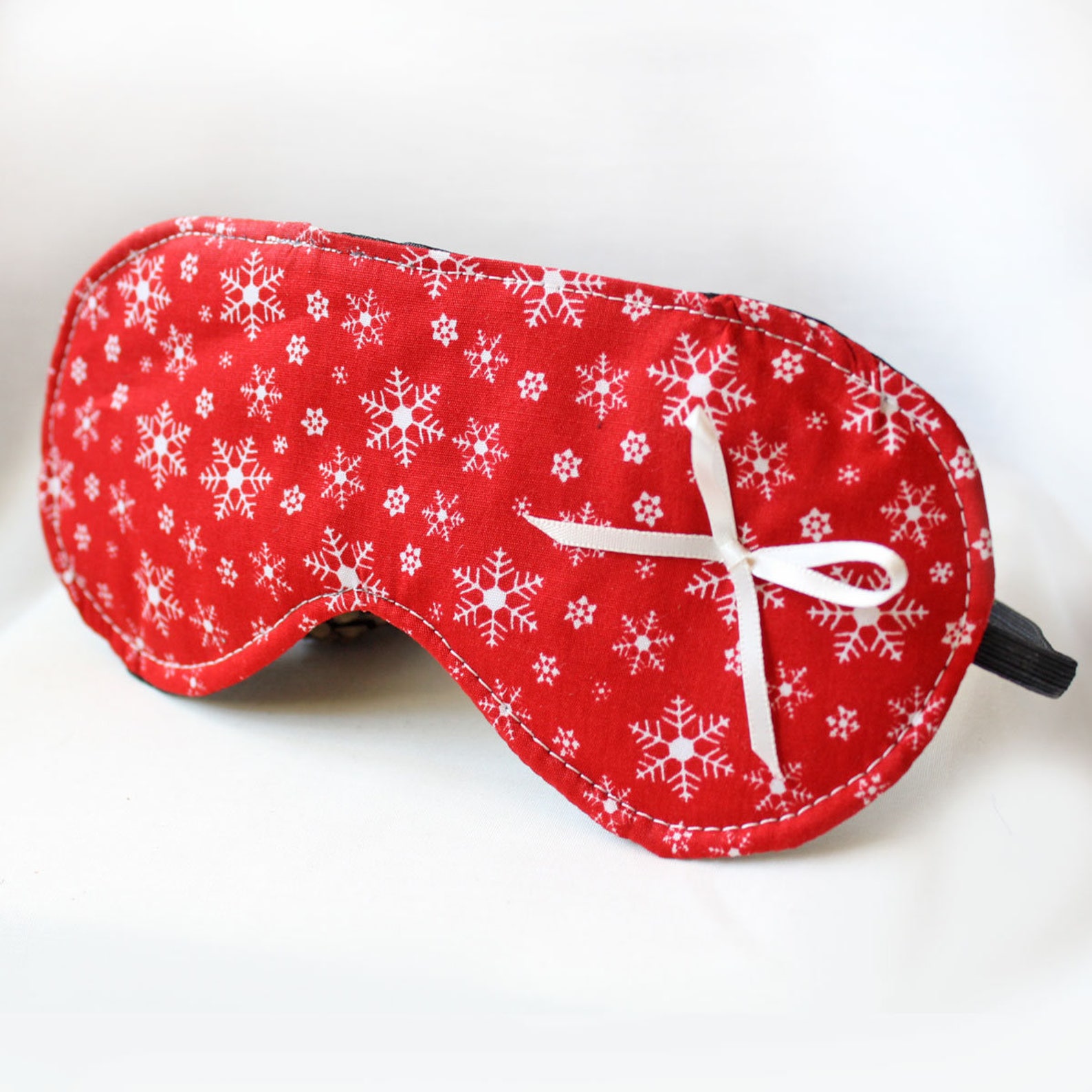 Christmas Eve Sleep Mask Red Fabric Eye Mask with White | Etsy
