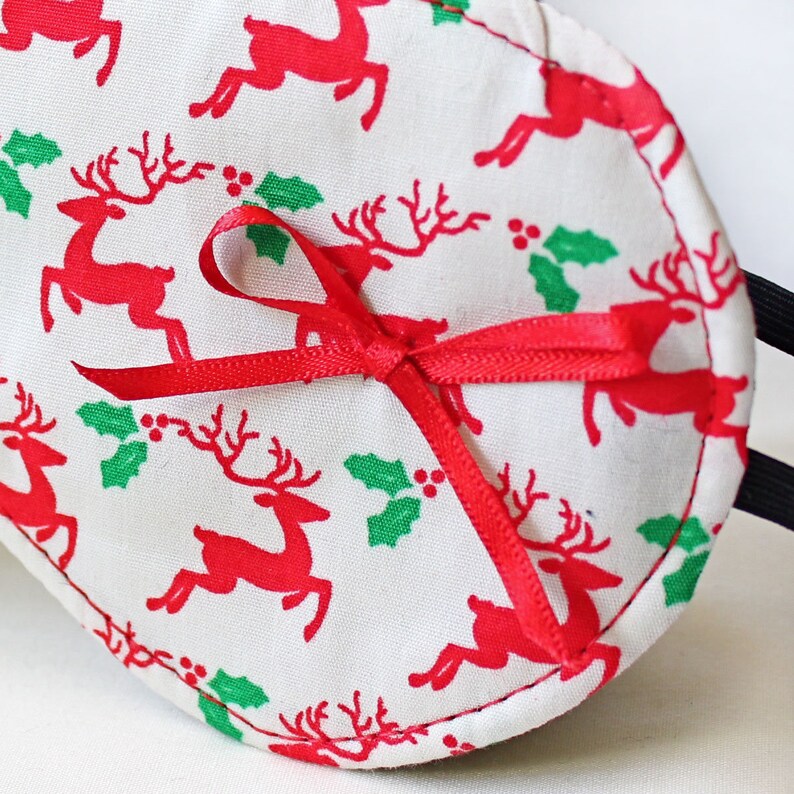 Cute Christmas Reindeer Sleep Mask Festive Eye Mask in Deer | Etsy
