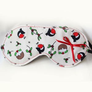 Festive Eye Mask, Cute Christmas Sleep Mask in Robin and Christmas ...