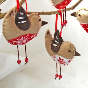 Robin Christmas Tree Decoration, Hygge Inspired Holiday Decor, Felt ...