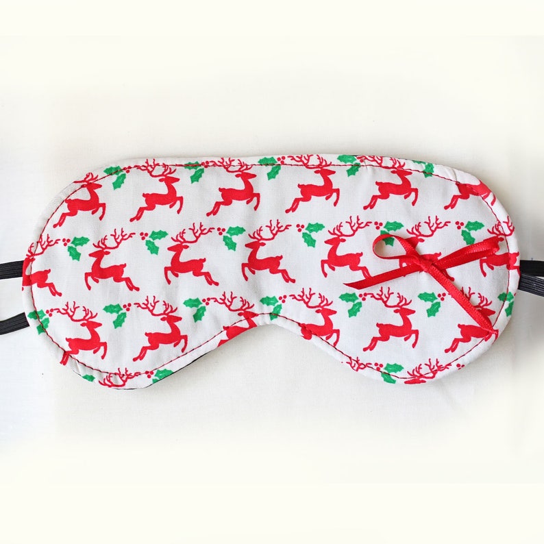 Cute Christmas Reindeer Sleep Mask Festive Eye Mask in Deer - Etsy