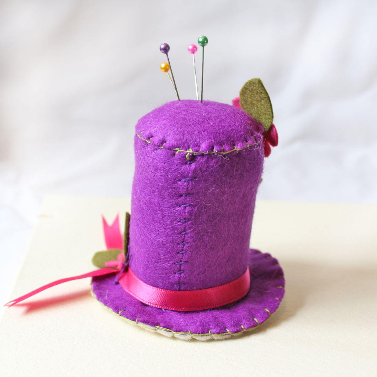 Handmade Felt Pincushion Purple and Pink Pin Cushion - Etsy UK
