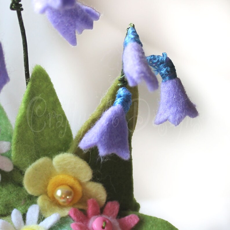 Spring Flowers Personalised Gift Felt Flower Pot of | Etsy