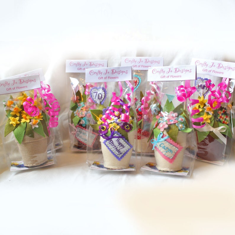 Felt Rose Flower Pot Personalised June Birthday Gift for Mum | Etsy