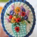 Hand Embroidered Wild Flowers Brooch With Marigolds, Poppies ...