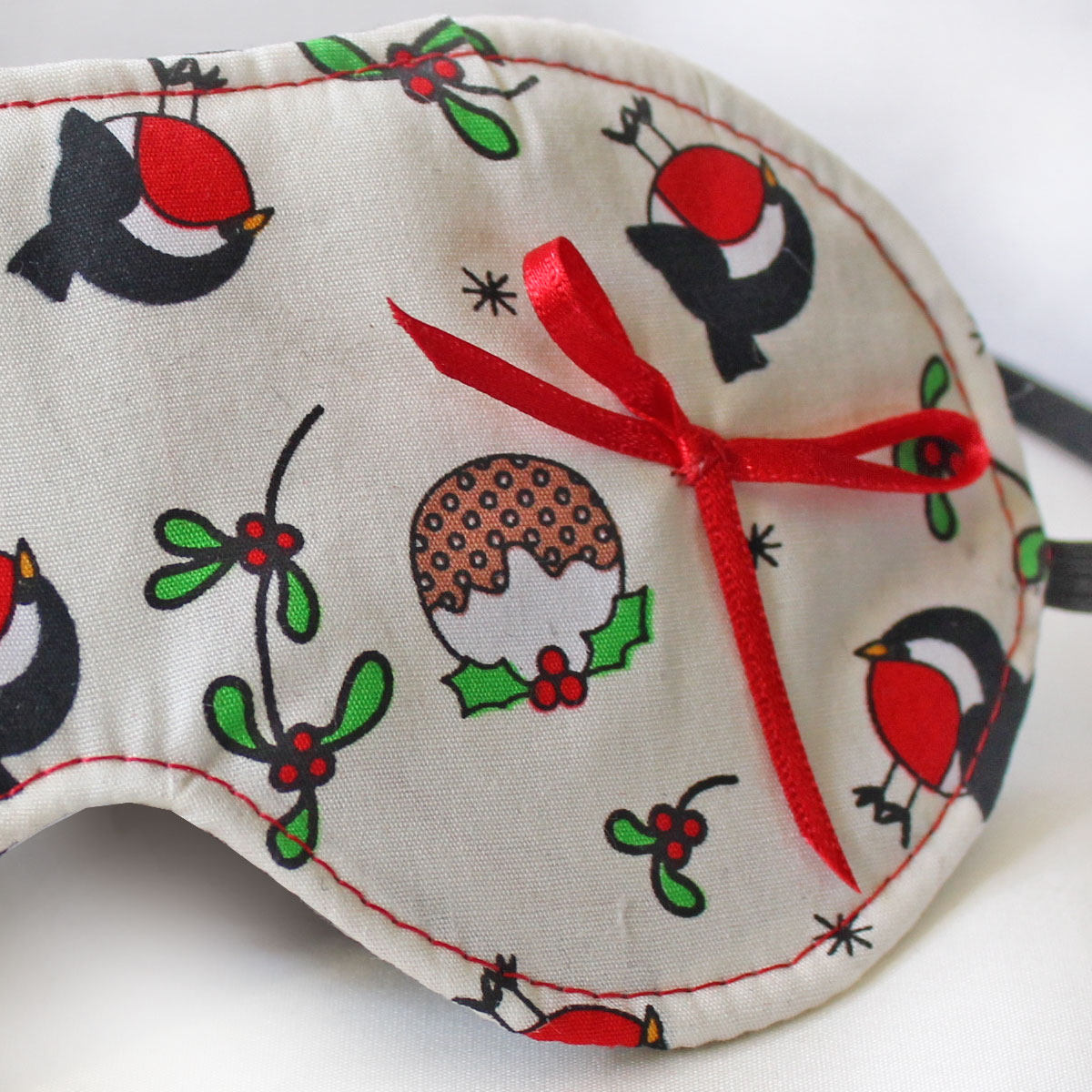 Festive Eye Mask Cute Christmas Sleep Mask in Robin and | Etsy