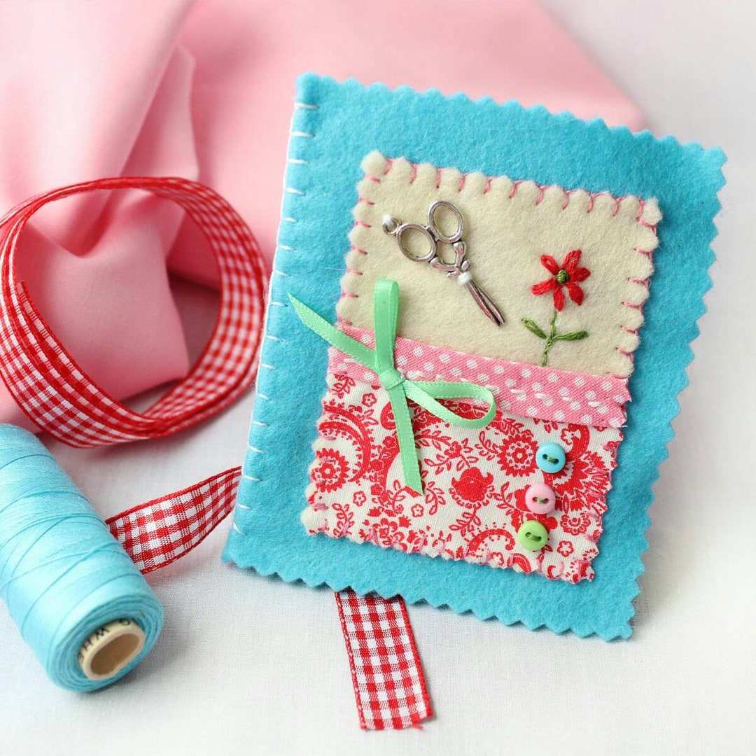 Felt Sewing Needle Case: Appliqued Floral Design Needle Book - Etsy