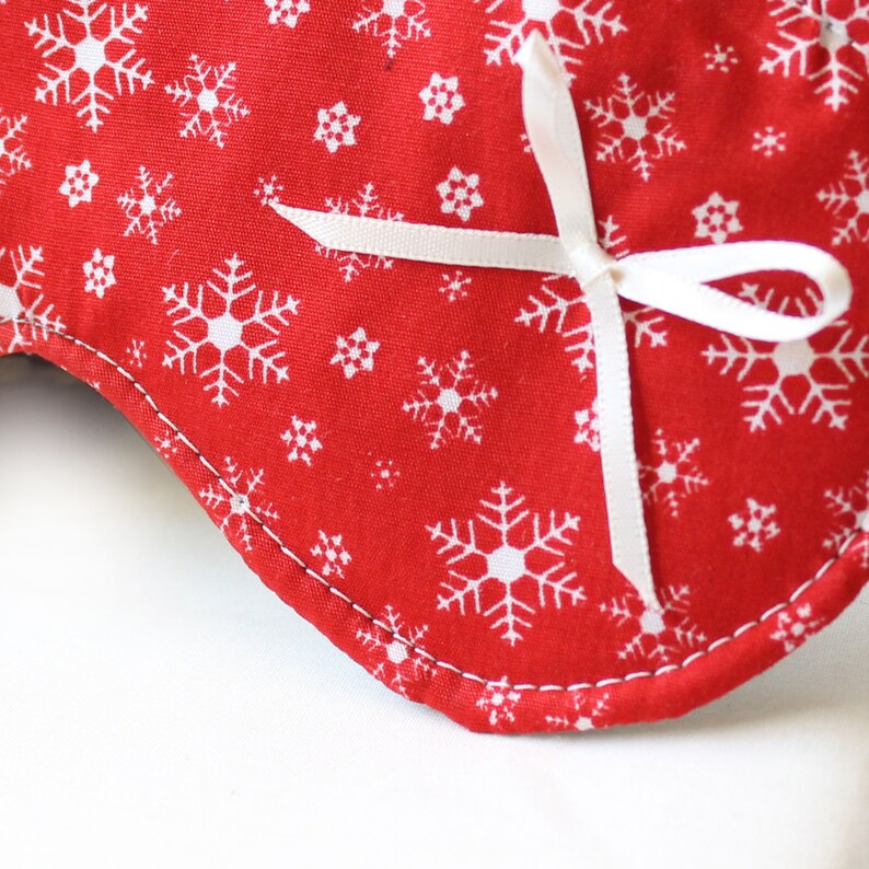 Christmas Eve Sleep Mask Red Fabric Eye Mask with White | Etsy