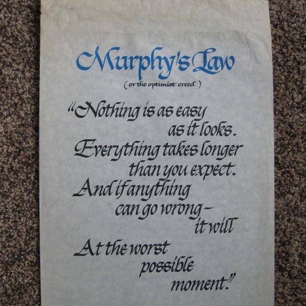 Murphys Law Poster - Etsy