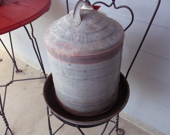 Vintage Galvanized Bird / Chicken Watering Can. 2 Piece Large Animal ...