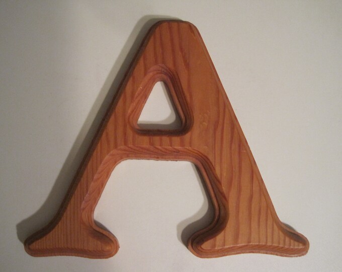 Vintage Wood Initial, Letter A. 3D Letter. Wood. Natural Stain. 6 1/2 ...
