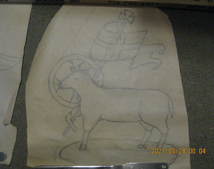 Vintage Religious Symbols, Original Pencil Drawings Christian Artwork ...