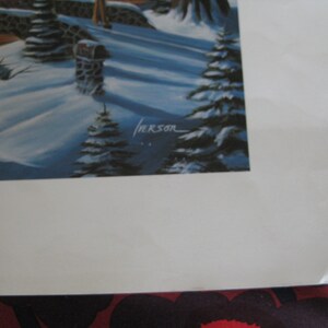 Vintage Print, Winter Sleigh Ride: Ron Iverson. Country Cottage Scene ...
