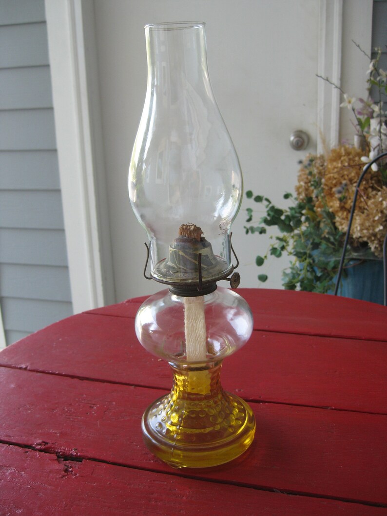 Vintage Hobnail Glass Kerosene Lantern: Tall Pedestal Oil Lamp - Etsy