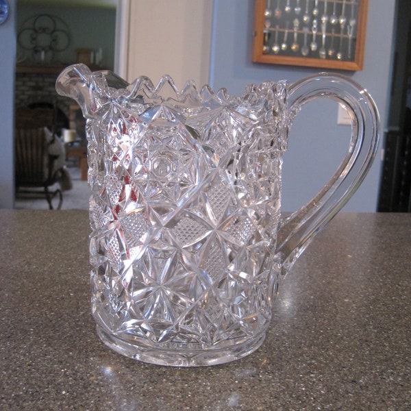 Antique Lead Crystal Pitcher - Etsy