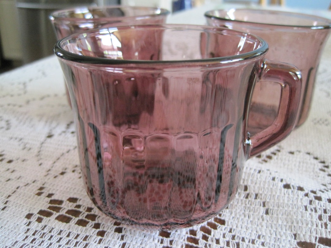 Vintage Smokey Glass Mug Heavy, Thick Glass Cup. Replacement. Ribbed ...