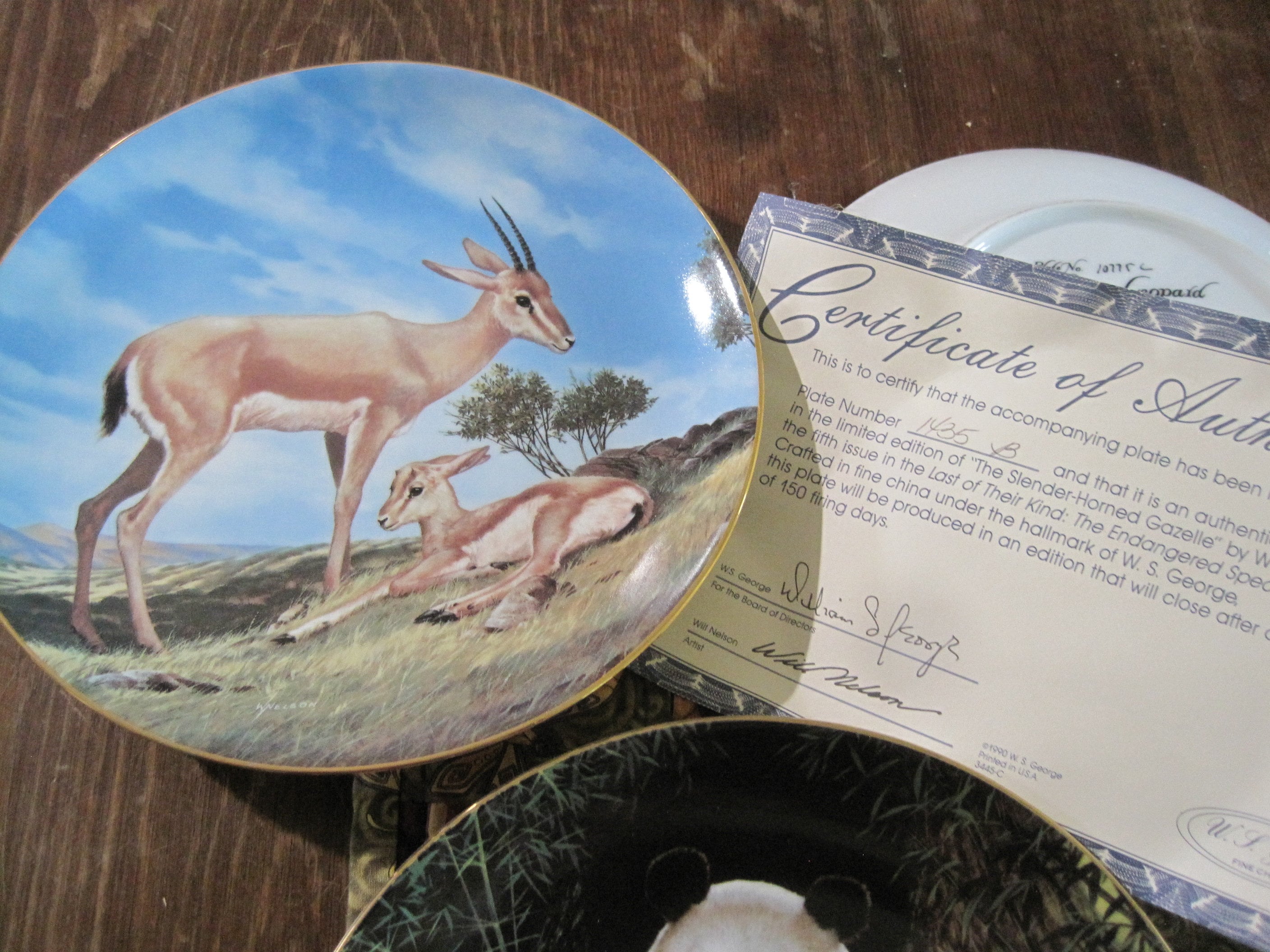 Set of 5 Vintage Endangered Species Art Plates: Will Nelson Wildlife ...
