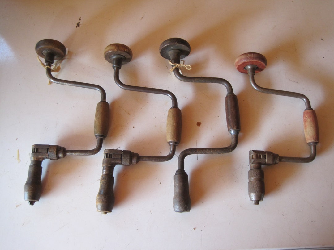 Vintage Ratcheting Bit Brace: Hand Crank Carpenter Drill - Etsy